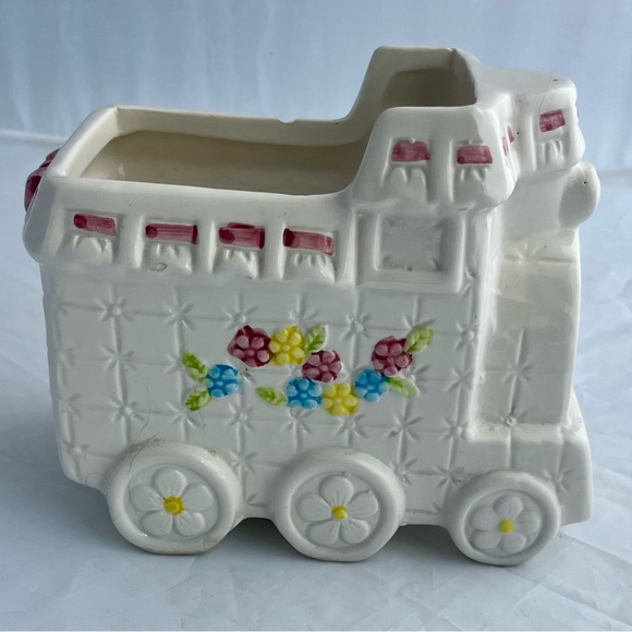 napco | Accents | Vintage Napco White Train Ceramic Baby Planter | Poshmark